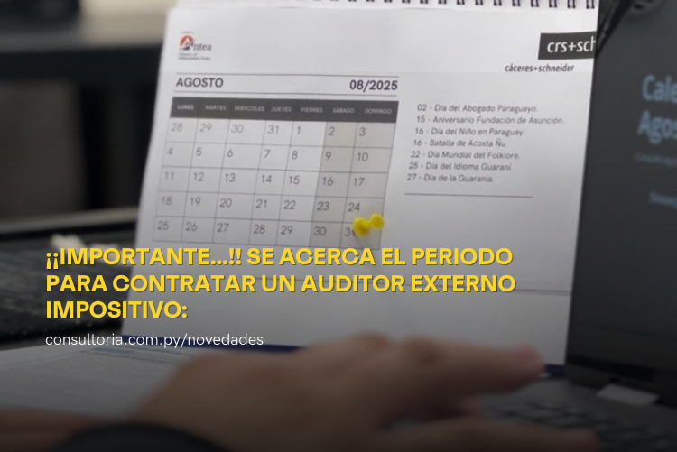 IMPORTANTE…!! SE ACERCA EL PERIODO PARA CONTRATAR UN AUDITOR EXTERNO ...